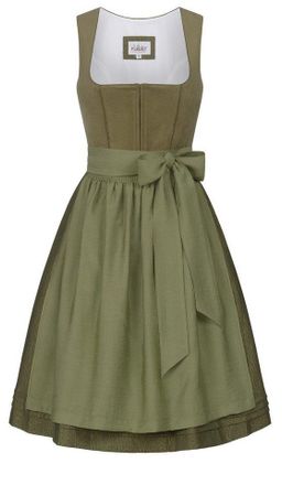 N&uuml;bler Trachtenkleid Midi Dirndl Luise in Gr&uuml;n von N&uuml;bler