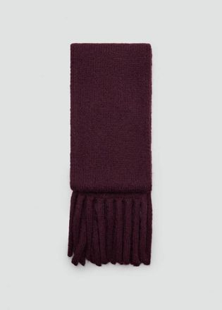 Mango &Eacute;charpe en maille &agrave; franges bordeaux - Femme - Taille unique - MANGO
