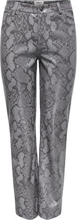Only Onlazula Hw STR Snake PNT Pantalon, Gris, M / 32L Femme