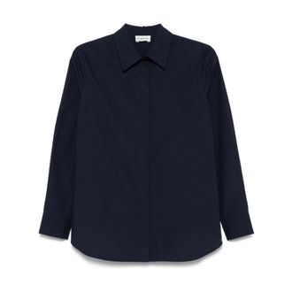 P.A.R.O.S.H. Blaues Button-Up-Hemd mit Kragen - - Blouses & Shirts - Damen - Blau - S