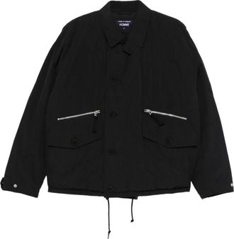 Comme Des Garçons doudoune zippée à patch logo - Noir