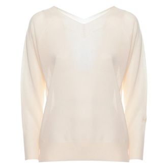Marella Femme, Pulls, Beige, Taille: 42 FR Pull Col en V Monochrome