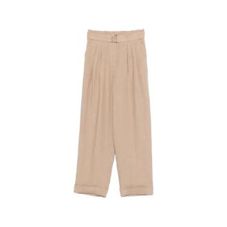 PANICALE Bundfaltenhose mit G&uuml;rtel - - Trousers - Damen - Beige - M
