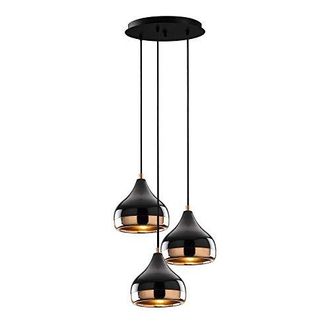 Opviq 3 lampes suspendues Lustre en Métal Cage Abat-jour E27 Moderne Rétro Plafonnier pour salle à manger