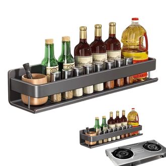 Generico Wandregal f&uuml;r die K&uuml;che: Atemloses Metall- f&uuml;r Gew&uuml;rze, Gl&auml;ser und Flaschen, Wandmontiertes Speisekammerregal f&uuml;r Gew&uuml;rze, Essenzelemente