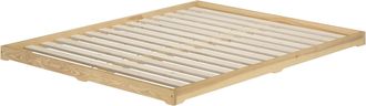 Erst-Holz Futonbett 160x200 platzsparend extra niedriges Loftbett Esche lackiert V-60.47E-16Rollrost inkl