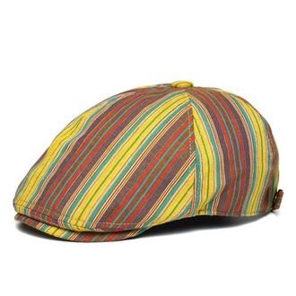 Generic Casquettes gavroche en denim d&eacute;lav&eacute; &agrave; rayures, style r&eacute;tro, boulanger, d&eacute;contract&eacute;es for hommes Pour lautomne et lhiver(Color 4)