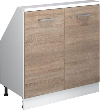 Vicco Meuble de rangement sous pente Rion, Sonoma/blanc, avec 2 portes, Vicco