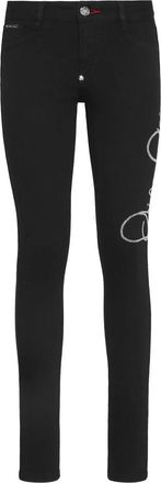 Philipp Plein Femme, Jeans, Noir, Taille: W25 Jean Skinny Orn&eacute; Signature