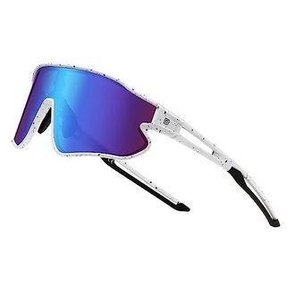 Duco DC0023 Lunettes de soleil polaris&eacute;es pour homme et femme Protection UV400 Lunettes de soleil de course &agrave; pied, p&ecirc;che, cyclisme, baseball, Monture blan