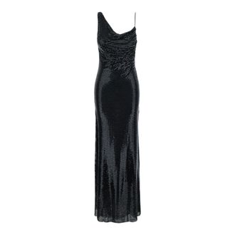 Self Portrait Rhinestone Draped Maxi Dress - - Dresses - Damen - Schwarzk - XS