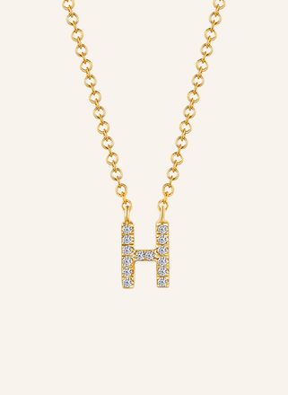 Leaf Initialien Halskette H Aus 14 Karat Gelbgold Mit Diamanten gold