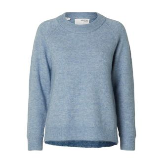 Selected Damen Slflulu Knit O-Neck B Noos Strickpullover, Endless Sky, M EU
