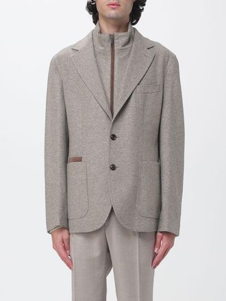Luciano Barbera Blazer droit en tricot 100% laine avec poches plaqu&eacute;es