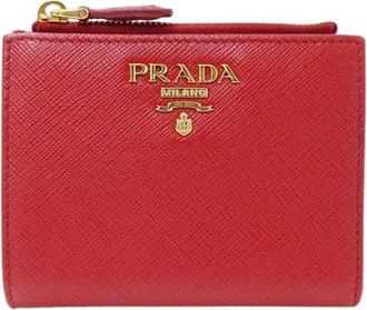 Prada Portefeuille Pre-owned (bi-pli) - Femme - Pre-owned - Rouge - Taille: ONE Size
