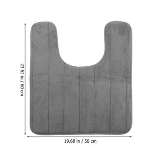 Pretyzoom 2 St&uuml;ck U F&ouml;rmige Memory Schaum Badezimmer Fu&szlig;matte rutschfest Saugf&auml;hig Baumwolle 50X60cm Wc Vorleger f&uuml;r Bad und Toilette