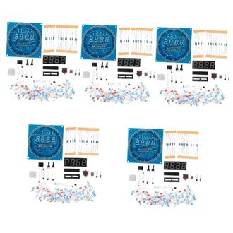 Cabilock 5 S&auml;tze DIY LED Digitaluhr Bausatz mit Rotation Pr&auml;zise Elektronische Weckerfunktion Modifizierbares Elektronik Kit f&uuml;r Hobbybastler Zeitmodul f&uuml;r Ele