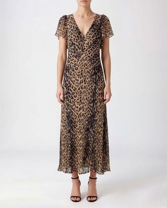 Rixo London Robe midi en viscose imprim&eacute; animalier