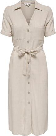 Only Onlsiesta SS Linen BL Shirt Dress PNT Robe, Rayon de Lune, XL Femmes