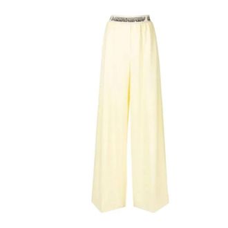 Stella McCartney Logo Woll Wide Leg Hose - - Trousers - Damen - Gelb - S