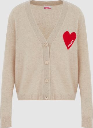 From Future Pull Cardigan Beige Chine