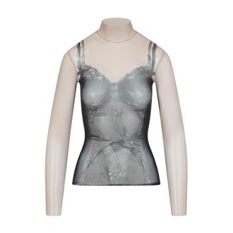 Balenciaga Trompe Loeil Lingerie Top - - Tops - Damen - Schwarzk - S