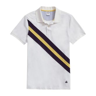 Brooks Brothers Homme, Tops, Blanc, Taille: S Cotton Pique Archive Stripe Polo