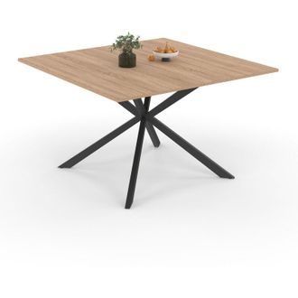 IDMarket Idmarket - Quadratischer Esstisch alix 8 Personen Spinnenfu&szlig; Holz und Schwarz 120 cm