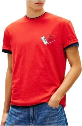Tommy Hilfiger Homme, Tops, Rouge, Taille: XL T-Chemises
