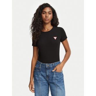 Guess T-Shirt W2YI44 J1314 Schwarz Slim Fit