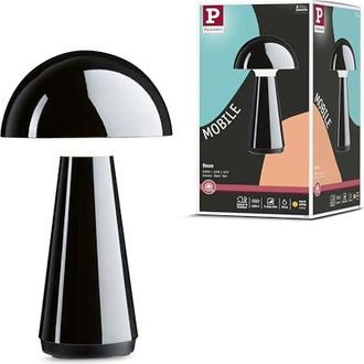 Paulmann 76994 LED Akkutischleuchte 3-Step-Dim Onzo IP44 2700K 2,6W Schwarz Mobile Tischleuchte USBC