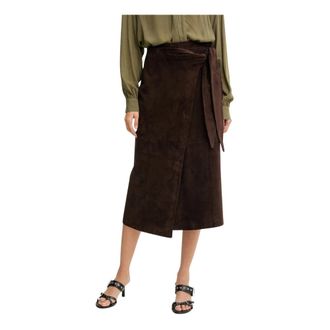Never Fully Dressed Wildleder-Midirock - - Skirts - Damen - Braun - XS