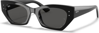 Ray-Ban Sonnenbrillen Polished Black Fassung Glas Polarisiert 49-22