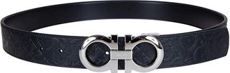 Ferragamo Homme, Accessoires, Noir, Taille: 95 CM Reversible Gancini Belt