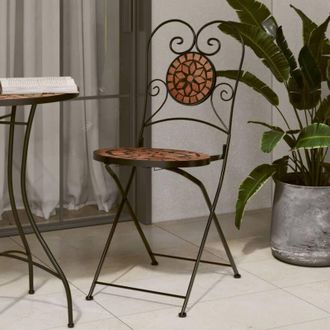 vidaXL Vidaxl - Bistrost&uuml;hle 2 Stk. Klappbar Terracottarot Keramik