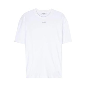 Calvin Klein Baumwoll-T-Shirt mit Rundhalsausschnitt und regul&auml;rer Passform - - Tops - Herren - Wei&szlig; - XL