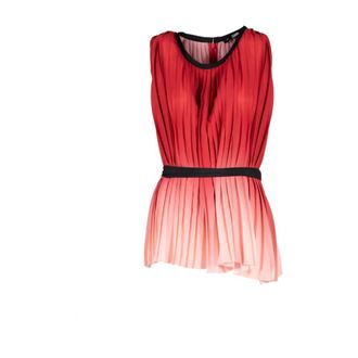 Karl Lagerfeld Plissee Ombr&eacute; Top - - Blouses & Shirts - Damen - Rot - XS