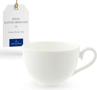 Villeroy & Boch Royal Kaffeetasse, Tasse Weiß 200 Ml, Kaffeebecher, Becher Mit Henkel, Heißgetränkebecher Für Kaffee Und Tee, Kaffeegeschirr, Premium Bone Porzellan