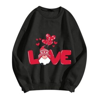 Generic 2026 Sweat-shirt &agrave; col rond pour homme et femme pour la Saint-Valentin, gris fonc&eacute;, XXL