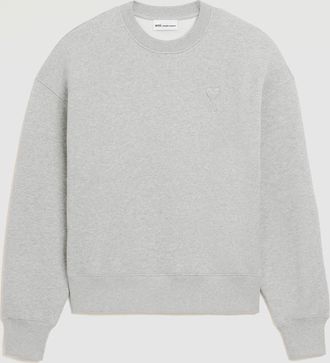 Ami Sweatshirt Big Ami de Coeur Embossed Gris Cendre Chine