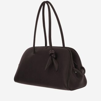 Jacquemus Womens Calfskin Travel Bag Dark Brown Leather Handbags Hand