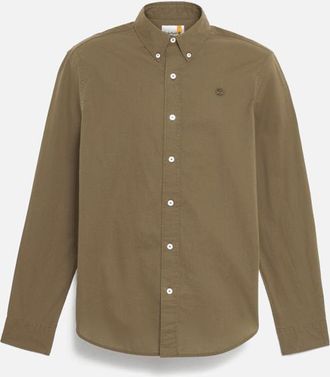 Timberland Lang&auml;rmeliges Hemd aus Stretch-Popeline f&uuml;r Herren in Gr&uuml;n, Herren, Gr&uuml;n, Gr&ouml;&szlig;e