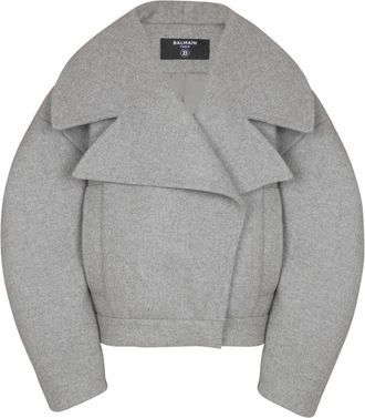 Balmain Woll-Peacoat - - Coats - Damen - Grau - M
