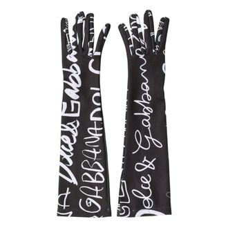 Dolce & Gabbana Femme, Accessoires, Noir, Taille: 7 IN Long Gloves