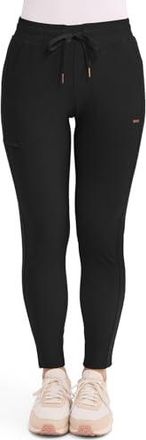 Cherokee Form Mid Rise Tapered Leg Drawstring Pant, CK095, XS, Black