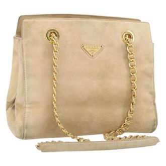 Prada Pre-owned Schultertasche aus Wildleder - - Pre-owned - Damen - Beige - ONE SIZE