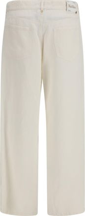 Max Mara Cotton-Linen Blend Trousers - White