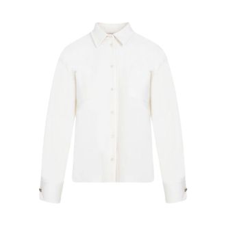 Max Mara Femme, Blouses et Chemises, Blanc, Taille: 36 FR Chemise oversize en popeline de coton