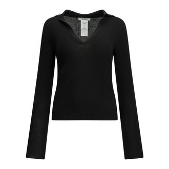 Max Mara Pull Angel &agrave; col en V - Femme - Pulls - Noir - Taille: 38 FR