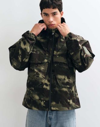 adidas Originals veste &agrave; capuche camouflage-Vert